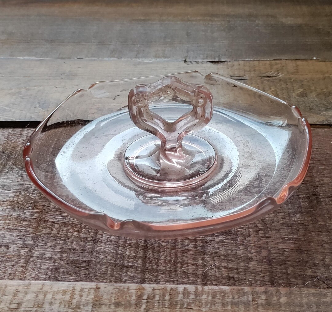 LE Smith Pink Depression Glass 6" Tidbit Tray Plate Dish - Etsy