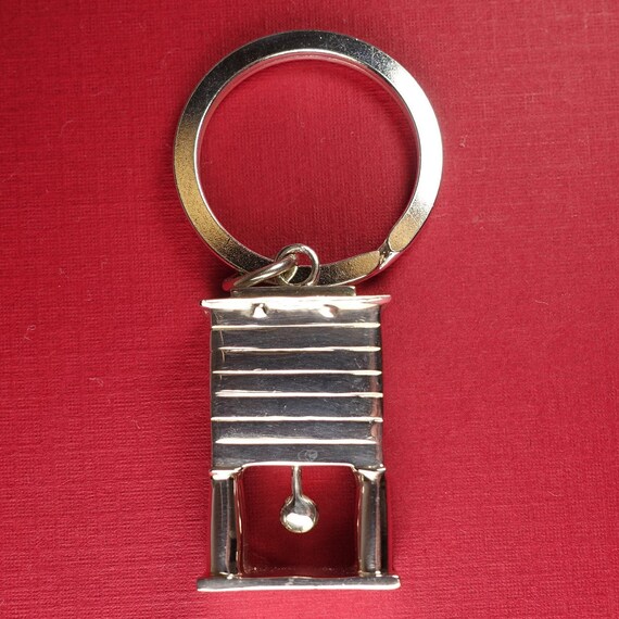 Mantel Pendulum Clock Silver Keychain Keyring by Mich… - Gem