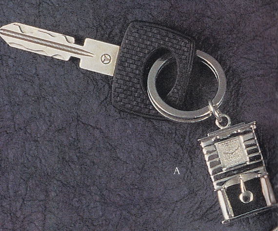 Mantel Pendulum Clock Silver Keychain Keyring by Mich… - Gem