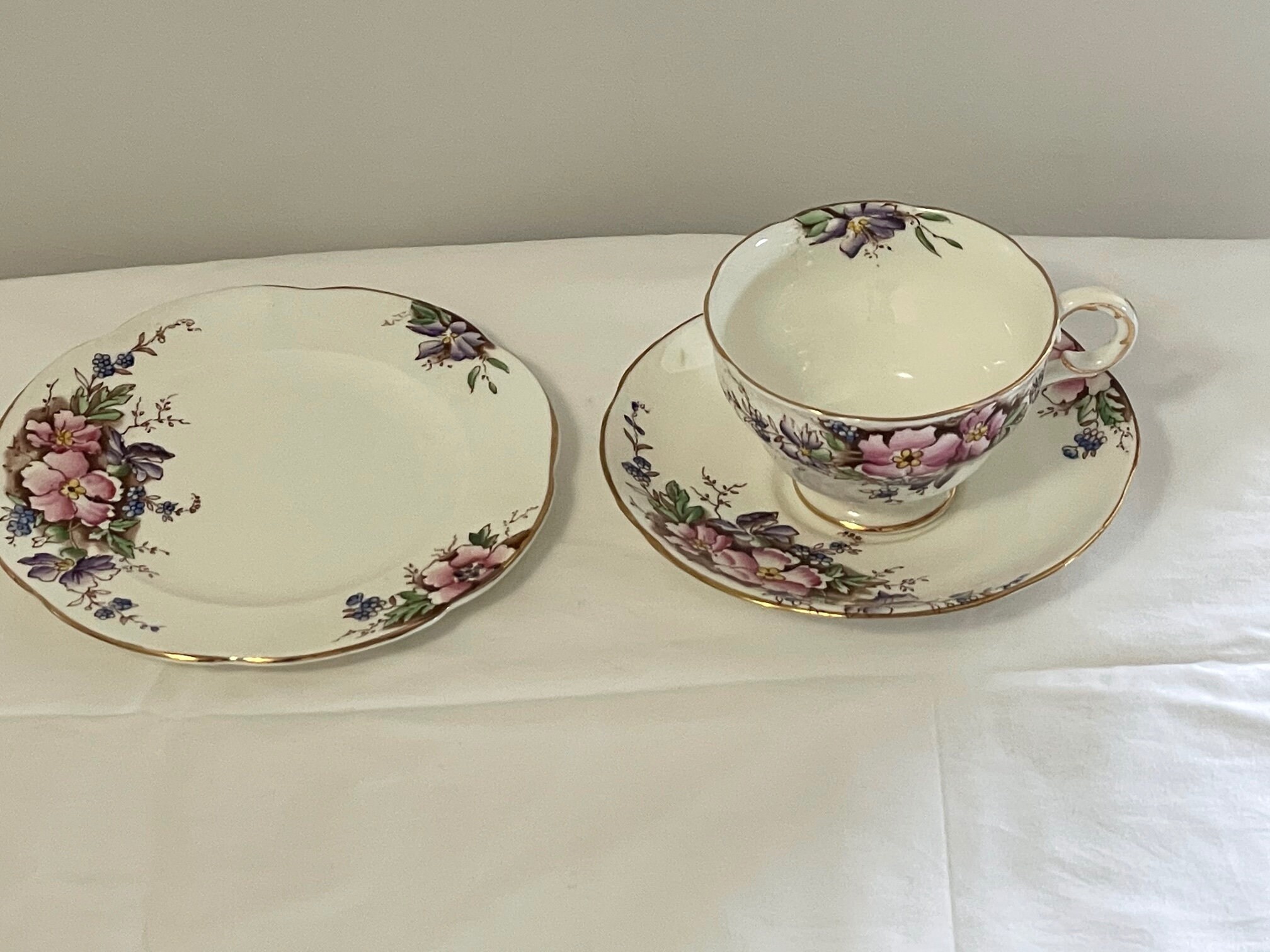 Melba Floral Bone China Trio Made in England - Etsy Australia