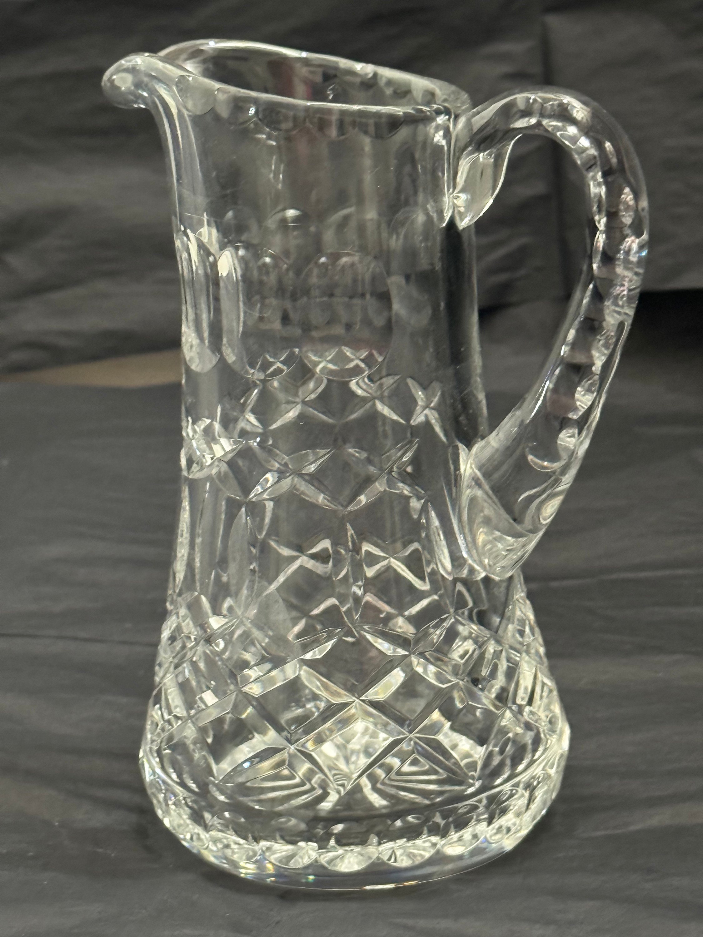 Vintage Cut Crystal Water Pitcher 6" - Etsy