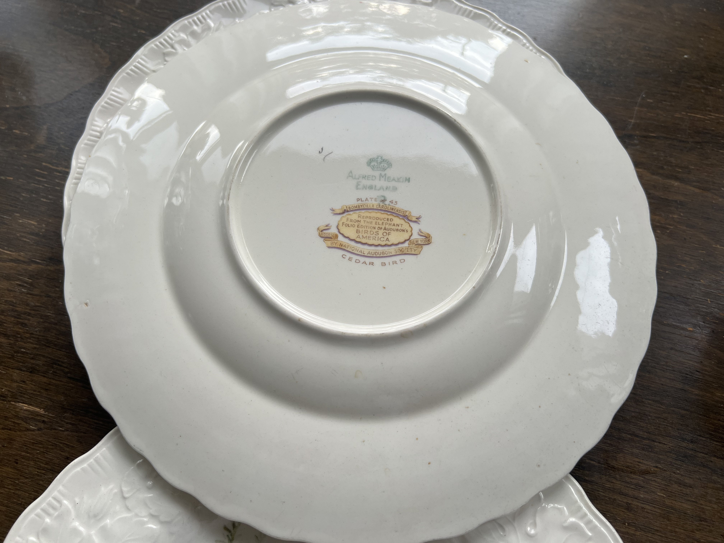 Alfred Meakin England Birds of America Plate Embossed Rim - Etsy