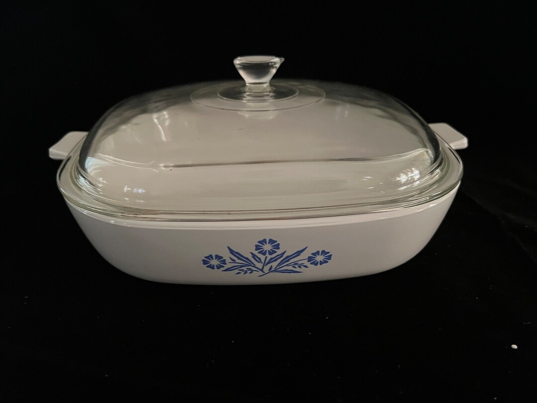 Vintage 10 in Cornflower Blue Corning Ware APD With Pyrex Lid - Etsy
