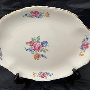 Vtg 1930s Ironstone Floral Turkey Platter by Scio Pottery Hazel Pattern ...