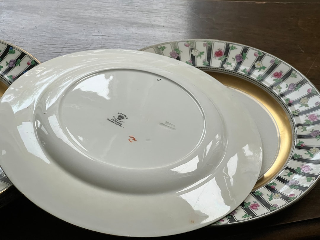 Antique Booths England No. 649409 Flower Rose Pattern 10" Dinner Plate ...