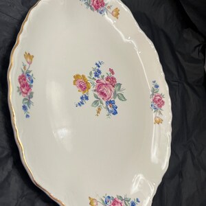 Vtg 1930s Ironstone Floral Turkey Platter by Scio Pottery Hazel Pattern ...