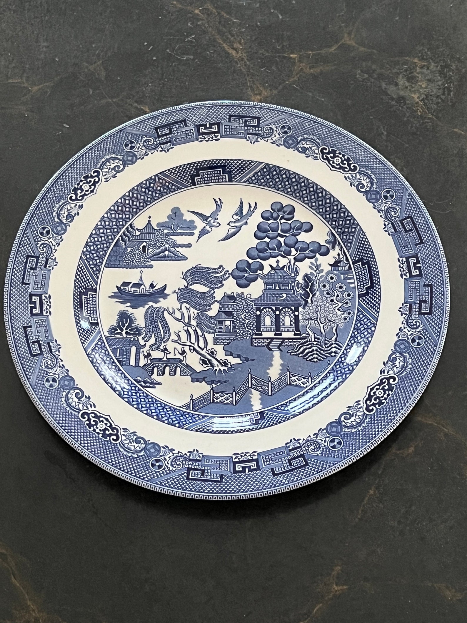 Johnson Brothers Classic Willow Blue Dinner Plate 10.5" Made in England ...