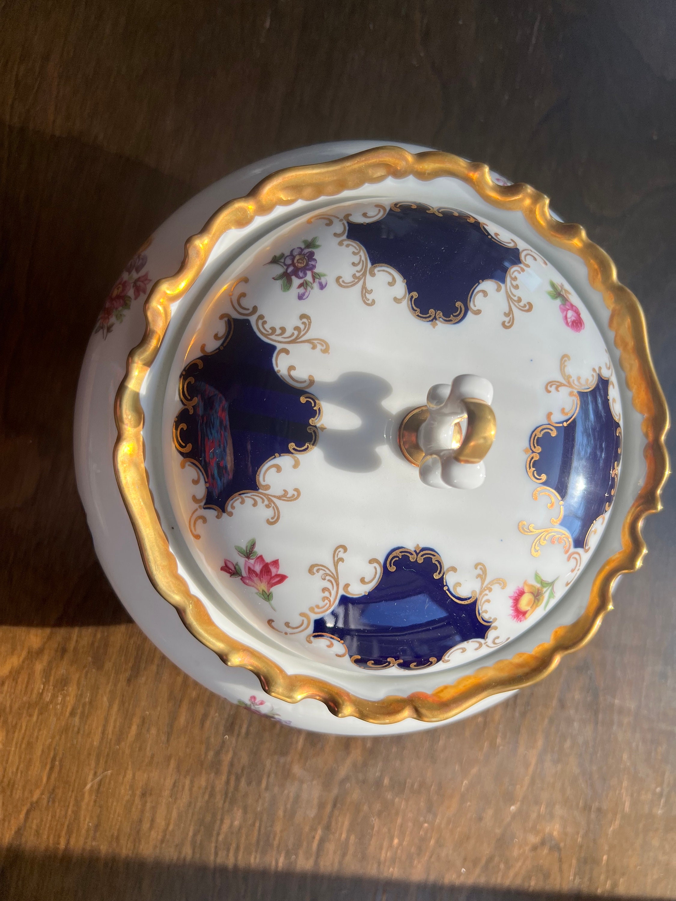 Reichenbach Echt Kobalt 24K Gold Covered Vegetable Bowl Made - Etsy