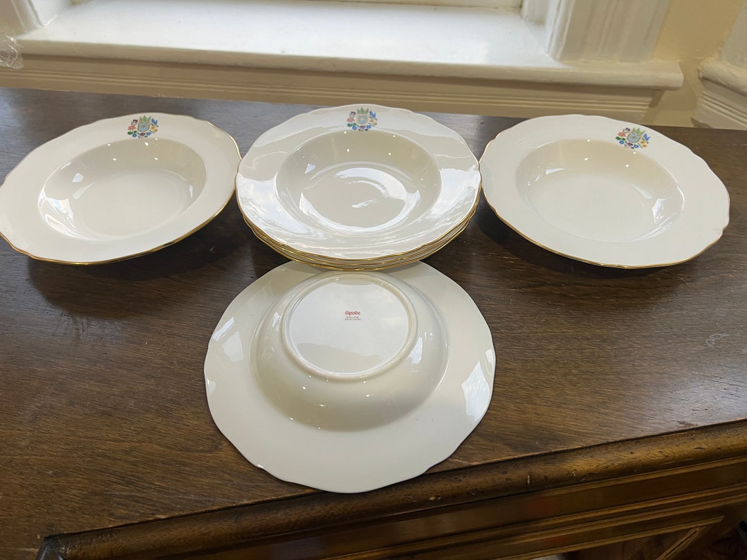 Vintage Spode Soup Bowls White With Gold Trim Set of 8 - Etsy