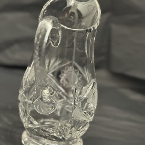 Vintage Cut Crystal Pitcher 8" - Etsy