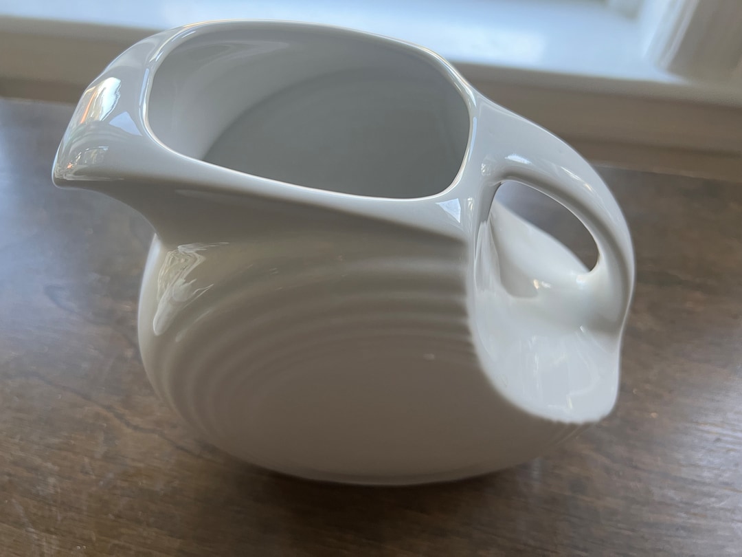 HOMER LAUGHLIN Circular Disc White Pitcher Vintage Fiesta Wear HLC - Etsy