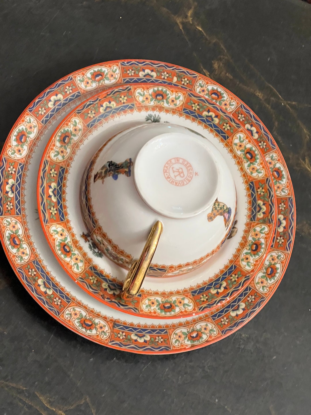 Vintage Three Pc Tea Set Plate, Cup and Saucer With Geisha Woman, Made ...