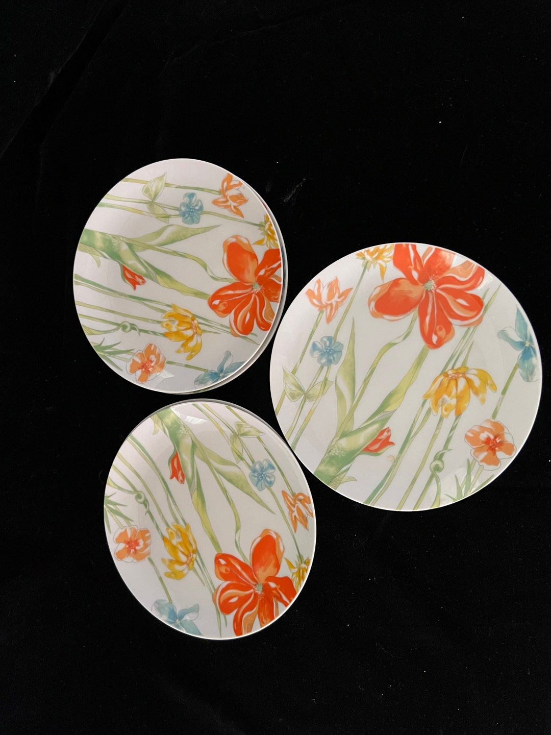 Tivoli Fine China Poppy Pattern Toscany Tosoany Japan Set of 6 Salad ...