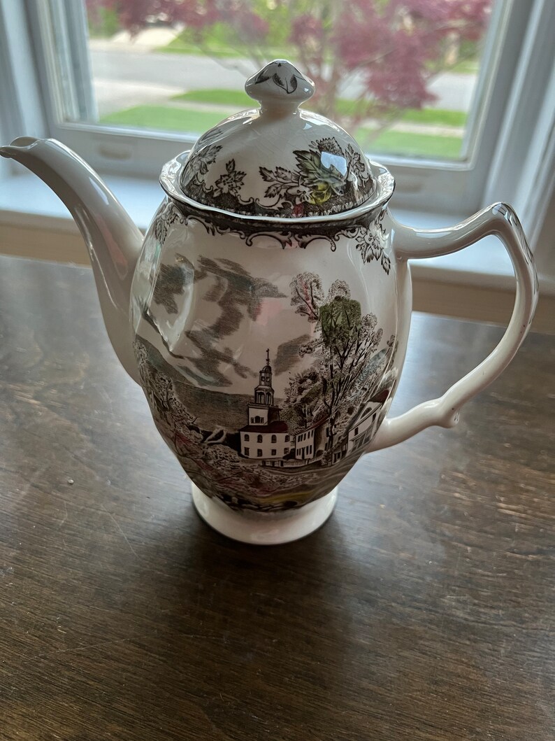 Vintage 1960's Johnson Brothers the Friendly Village 9 Inch Coffee Pot ...