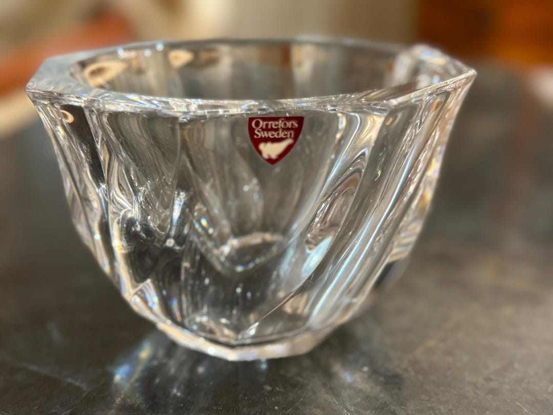 Orrefors Crystal Residence Bowl by Olle Alberius With Inscribed ...
