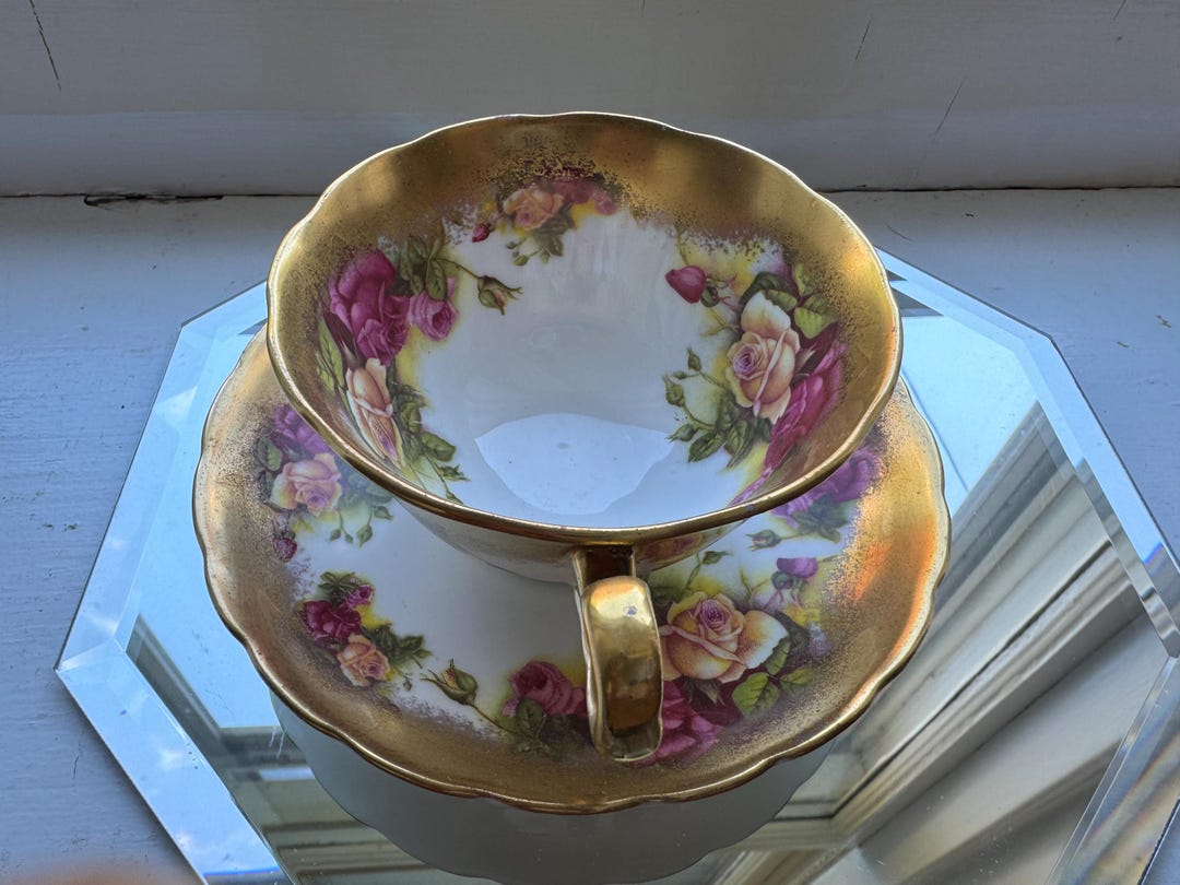 Royal Chelsea Golden Rose Fine China England Tea Cup & Saucer 3983 - Etsy