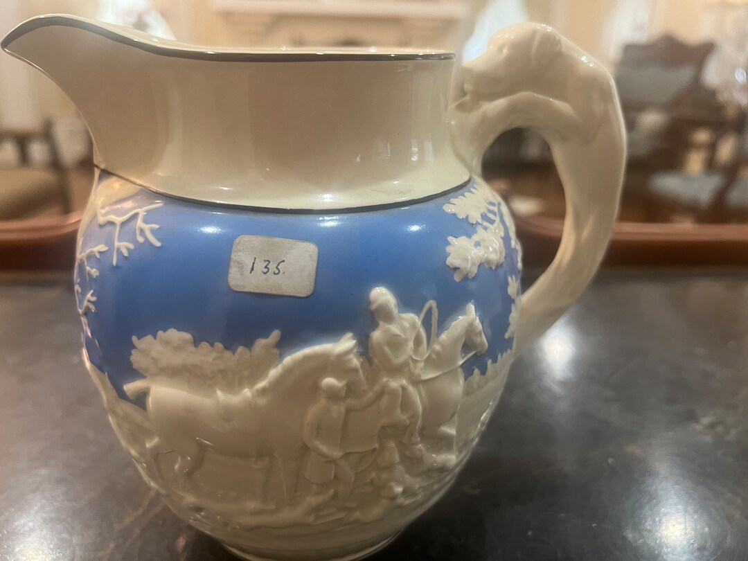 Wedgwood Creamware Blue Hound Handled 24oz 6" Jug Pitcher CM5466 - Etsy