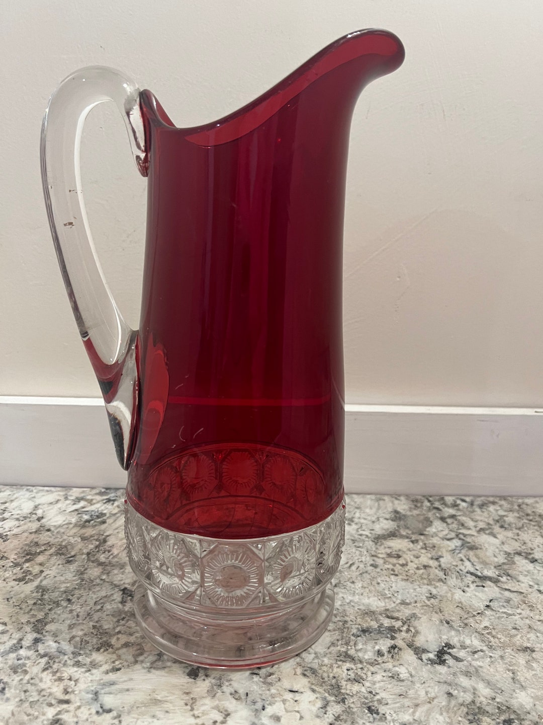 52 Oz Pitcher King's Crown Ruby Flash by US GLASS - Etsy