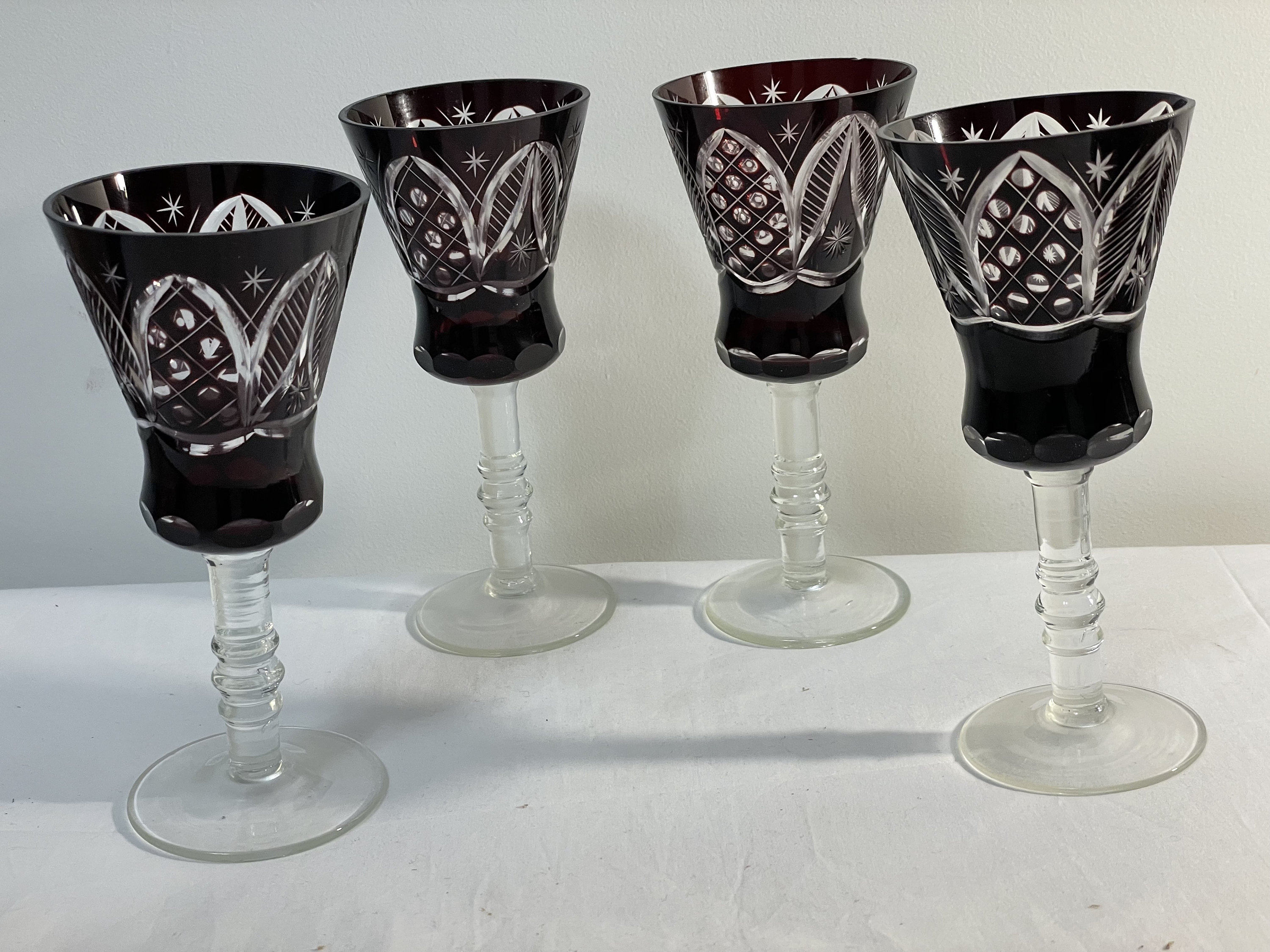 Vintage Bohemian Crystal Ruby Red /burgundy / Cranberry Wine - Etsy