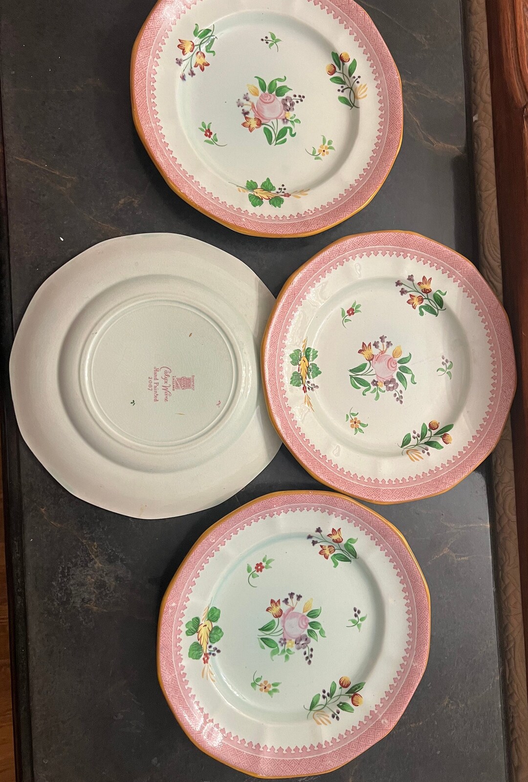Vintage Adams Calyx Ware England Hand Painted #2087 Salad Plates Set of ...