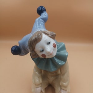 NAO Lladro 1067 Small Jester Kneeling Clown JOY Figurine Retired Blue ...