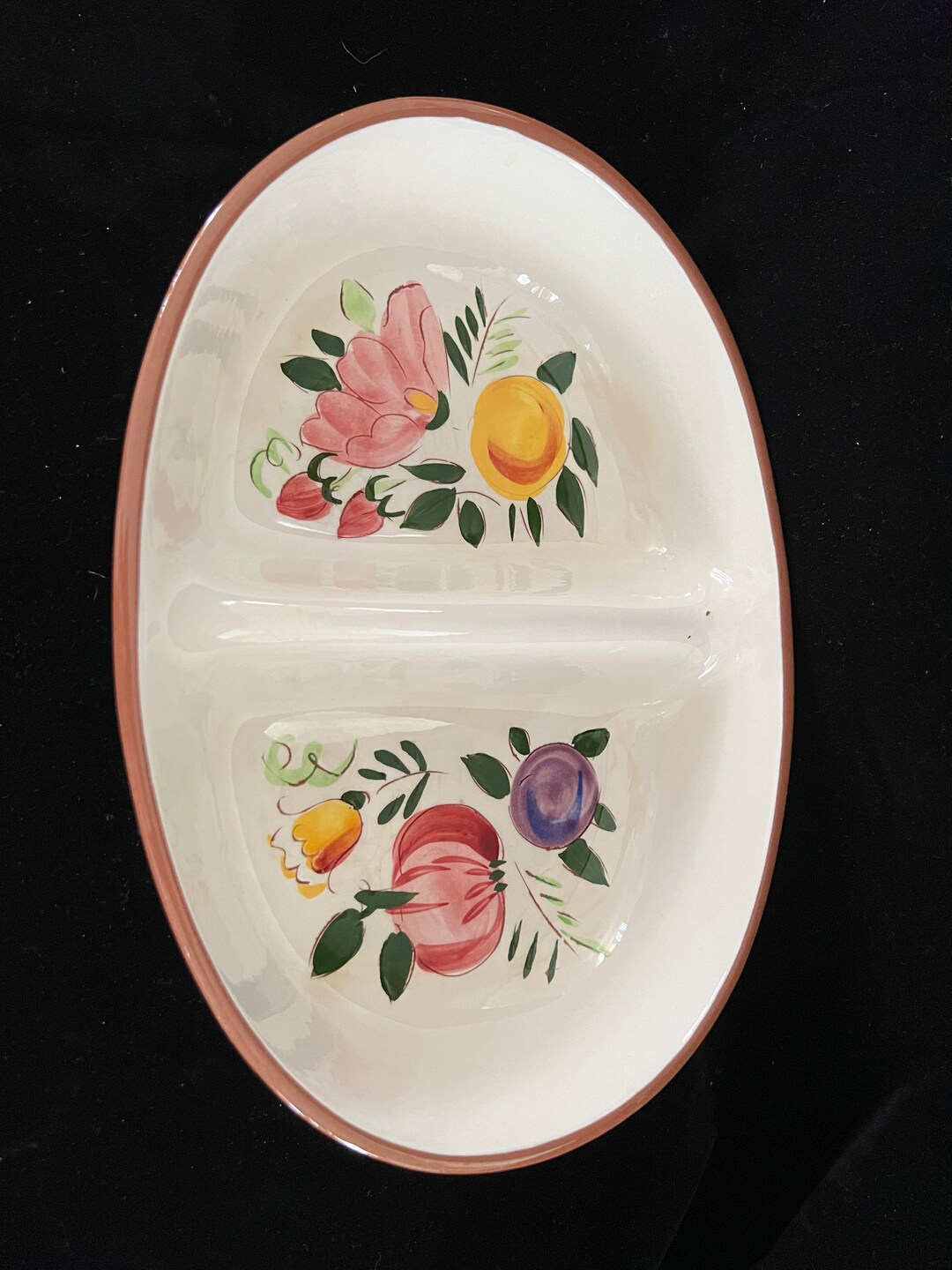Stangl Trenton NJ Fruit and Flowers Hand Painted Dura- Fired Divided ...