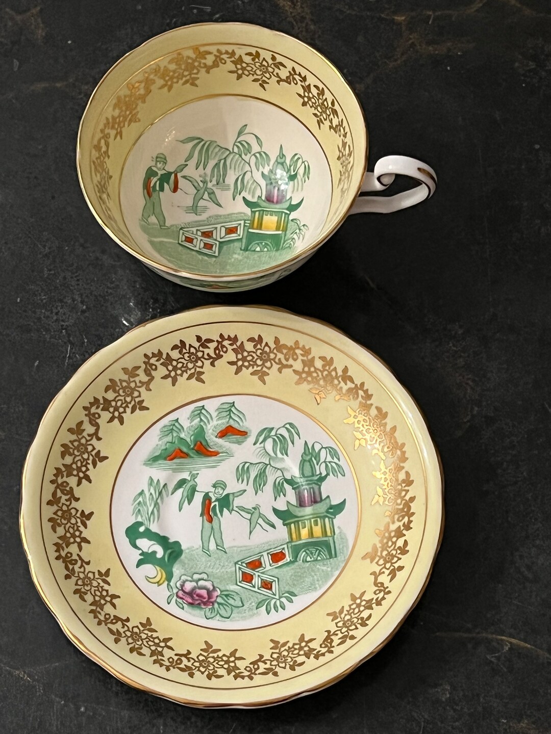 Victoria Bone China Hand Painted Tea Cup and Saucer - Etsy