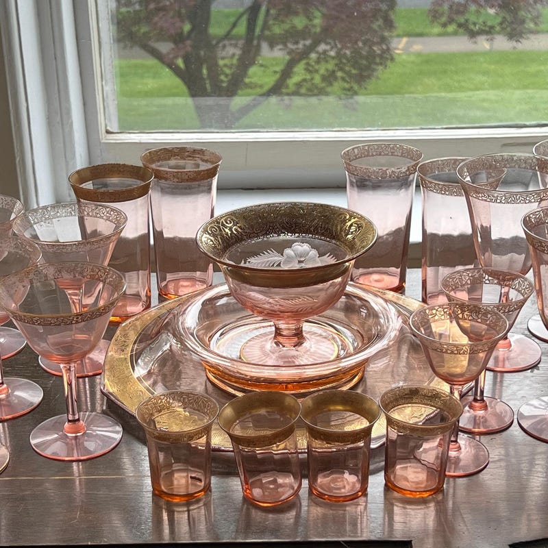 Pink Glassware - Etsy