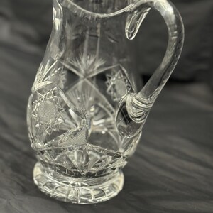 Vintage Cut Crystal Pitcher 8" - Etsy