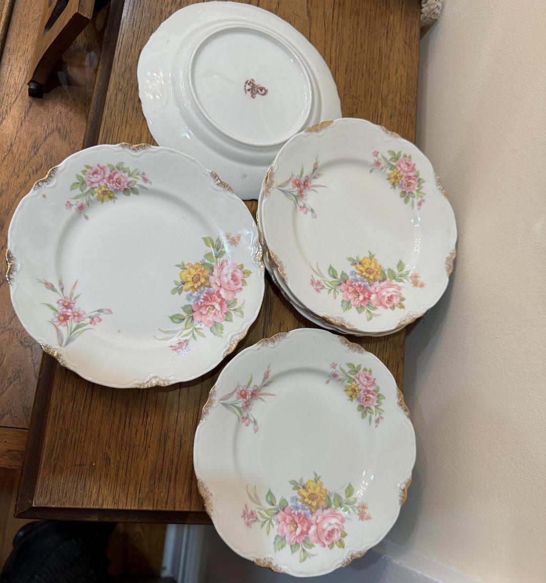 Warwick Rosemont Salad Plates: Pink Roses & Gold Dust, Set of 6 - Etsy