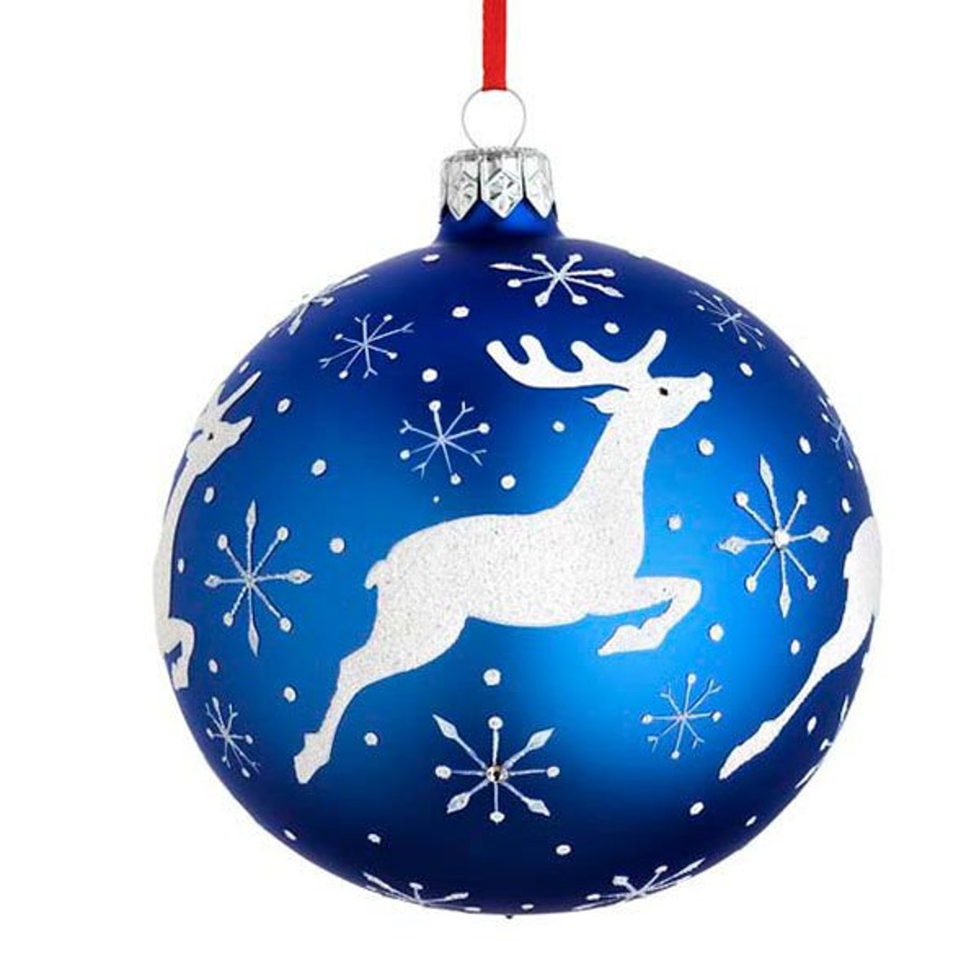 Reed and Barton Classic Stag Ball Christmas Ornament Blown Glass - Etsy