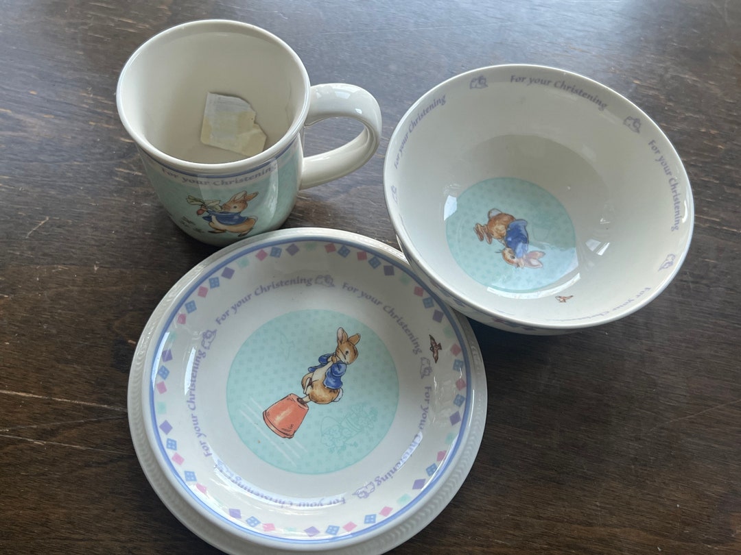 Wedgwood Peter Rabbit Childrens Christening 3 Pc Dinnerware Set New - Etsy
