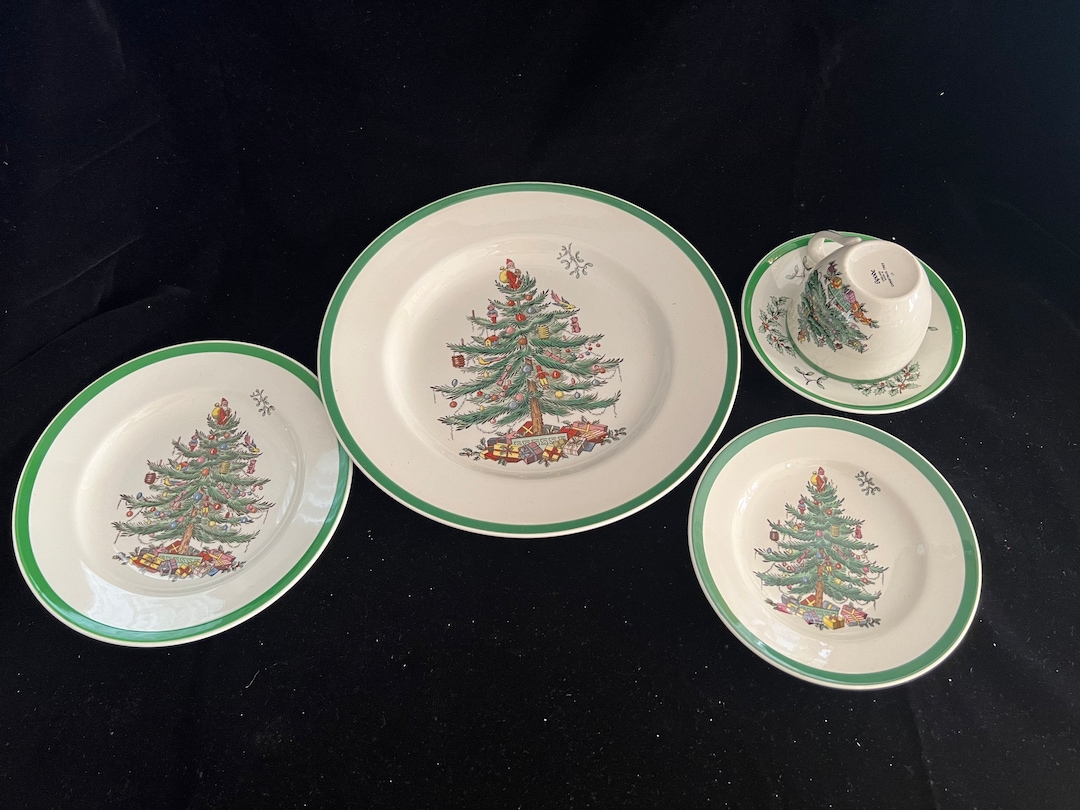 Vintage Spode Christmas Tree 5PC Dinnerware Set Made in England - Etsy