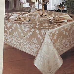 Capri Damask Tablecloth 60 X 84 or 60x 106 Your Choice and 8 Matching ...