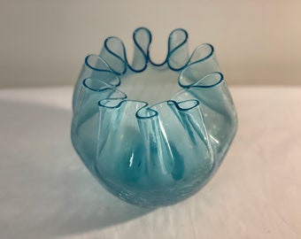 Blue Pilgrim Glass Vase - Etsy