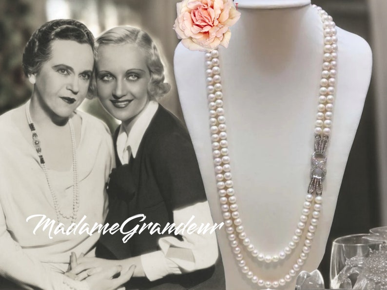 Beautiful, Vintage 1920s Art Deco Double String of Natural Freshwater ...