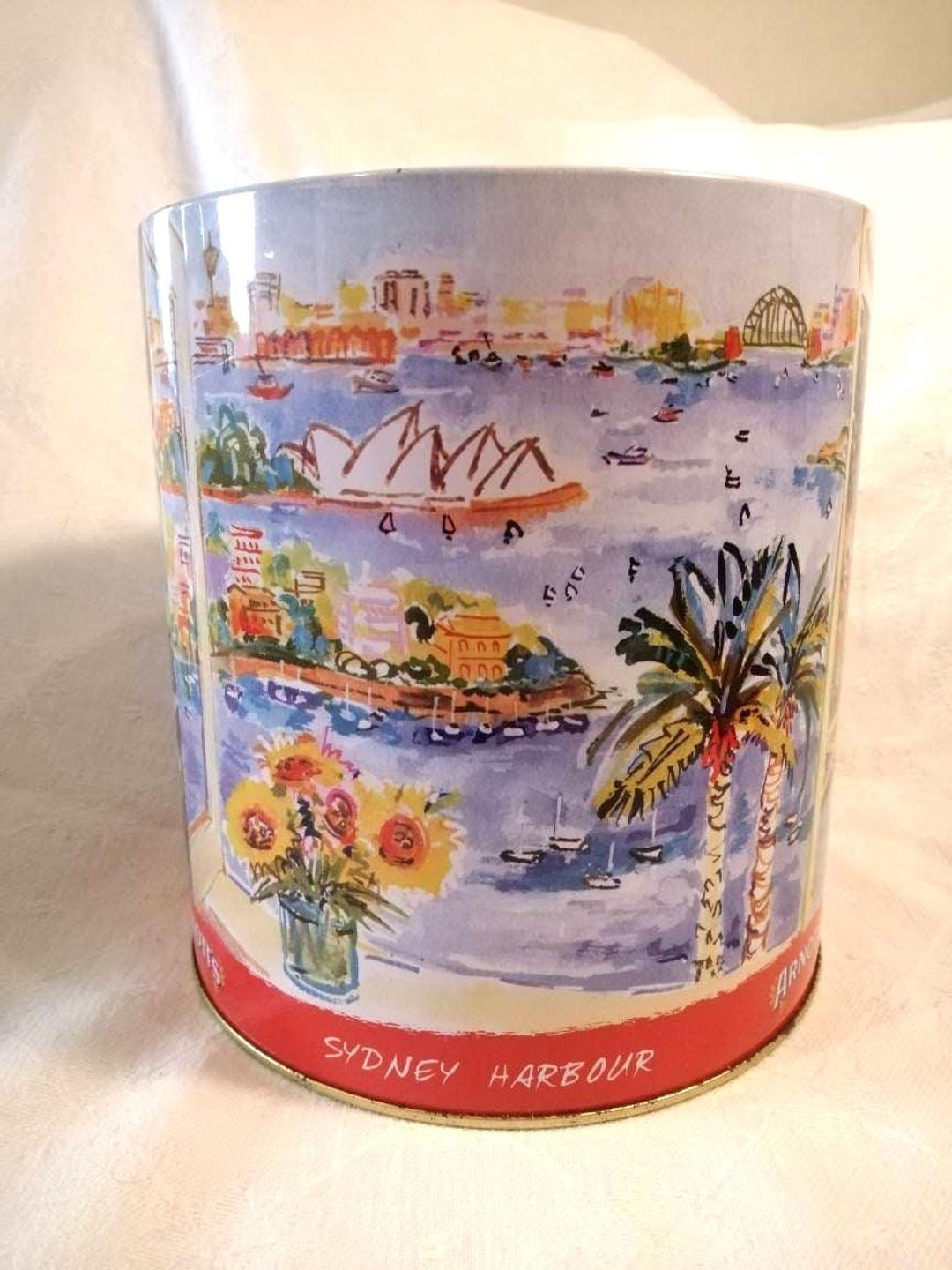 Vintage Arnott's Eva Hannah "australia 2000" Desiccant Biscuit Canister ...