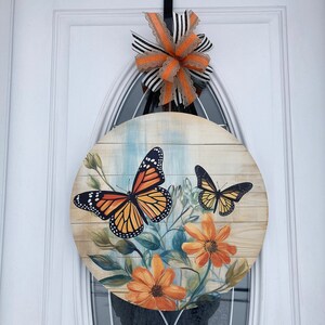Butterfly Door Hanger; Monarch Butterfly Front Door Decor; Spring ...