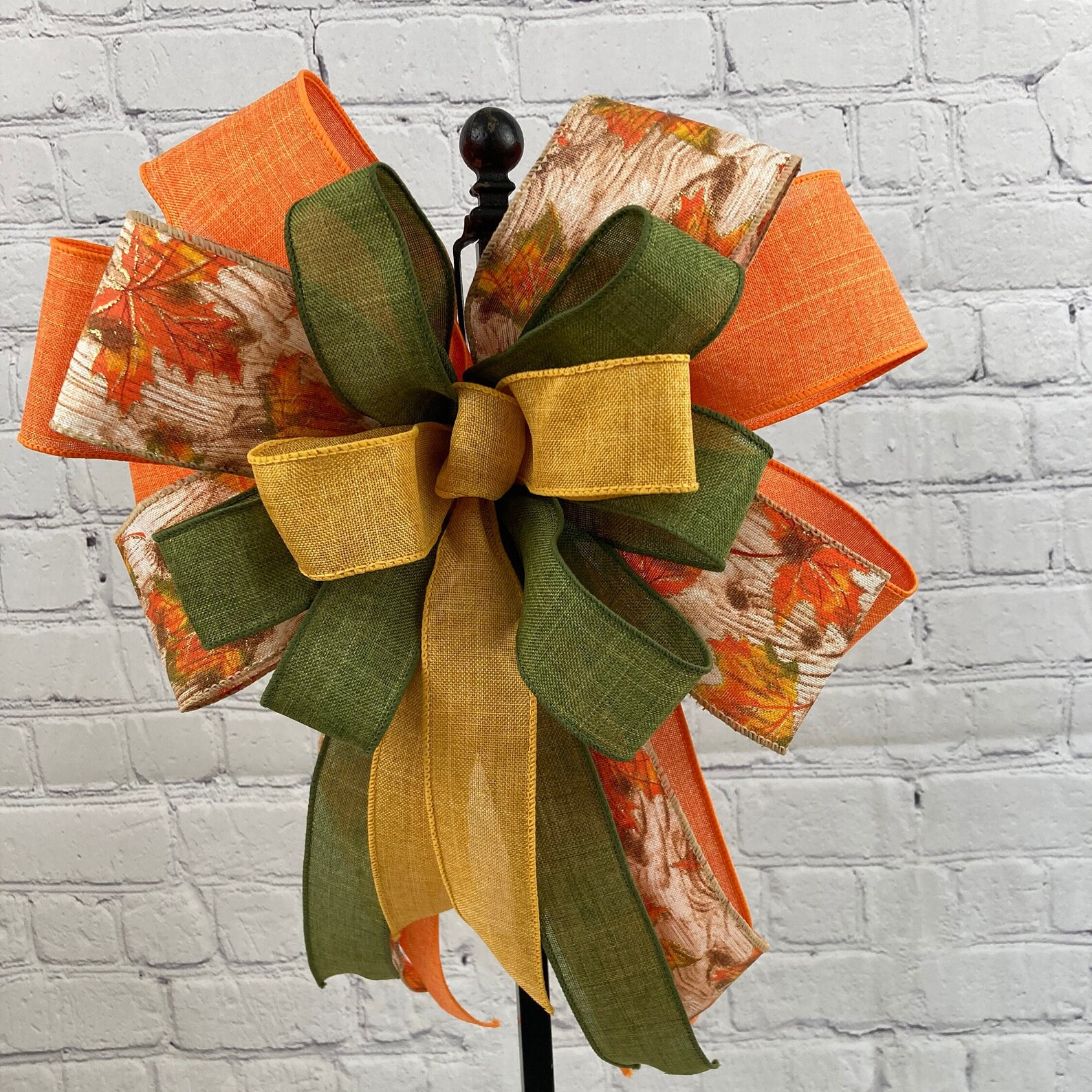 Decorative Fall Bow for Wreath; Lantern; or Door Hanger, Autumn Bow for ...