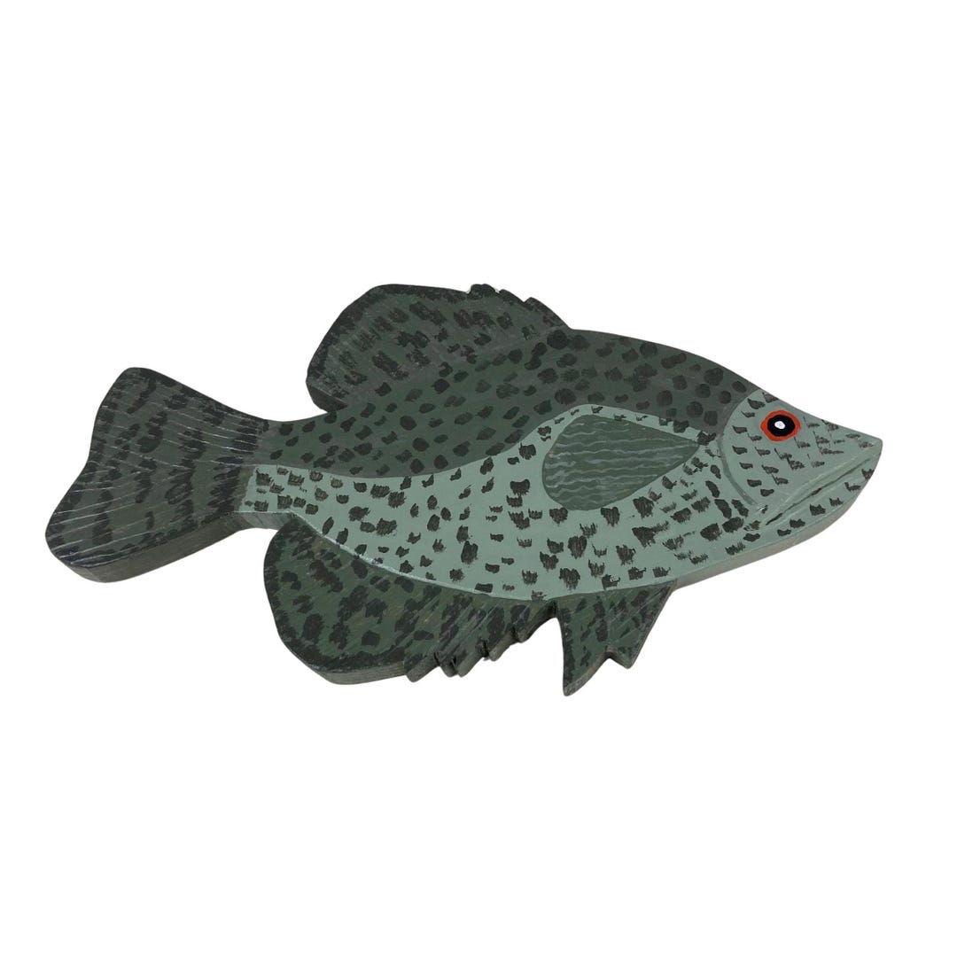 Black Crappie, Hand Painted Fish, Folk Art Fish Wood, Wood Fish Wreath ...