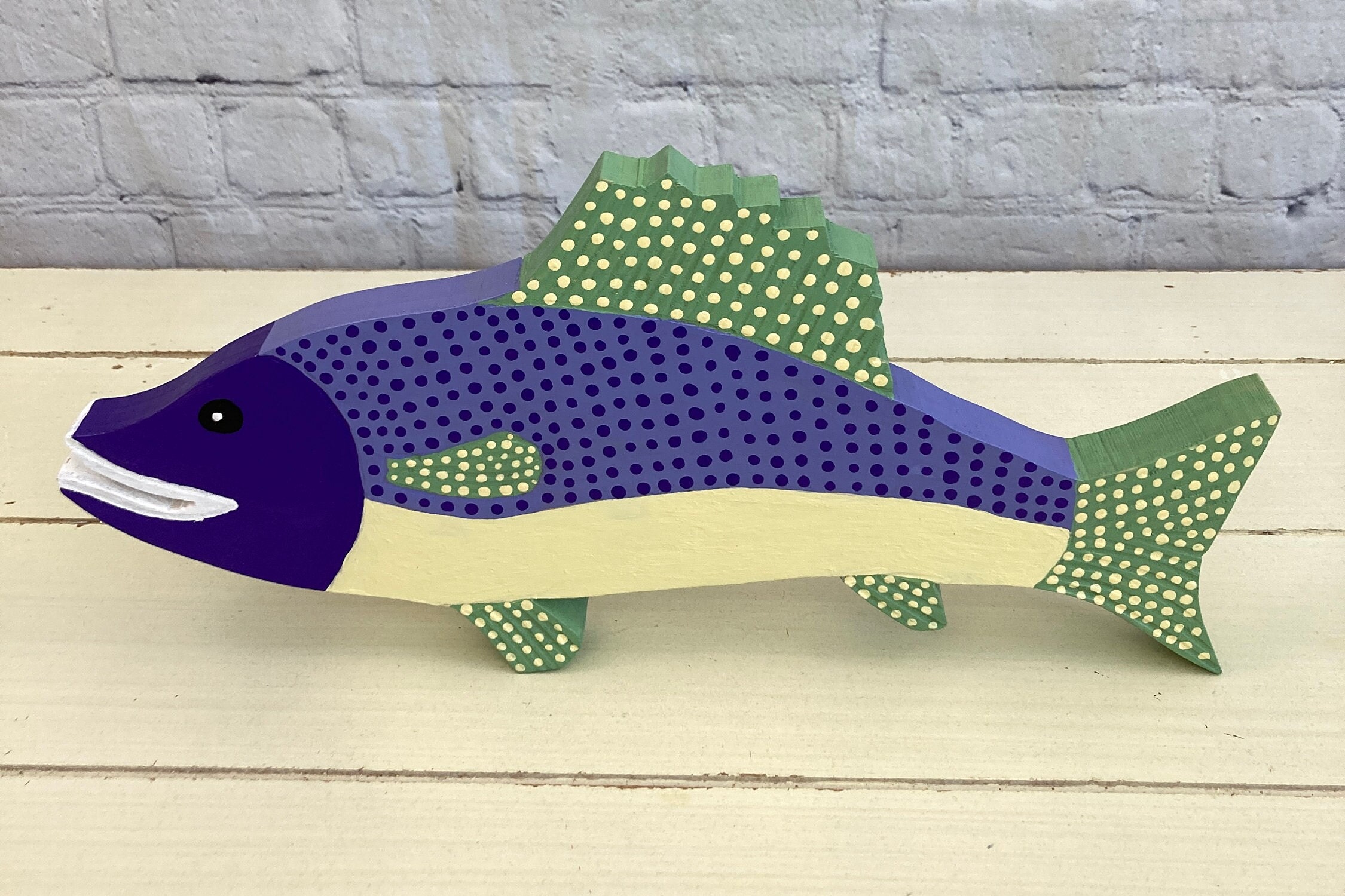 Whimsical Wooden Fish; Hand Painted Brightly Colored Fish, Patio or ...