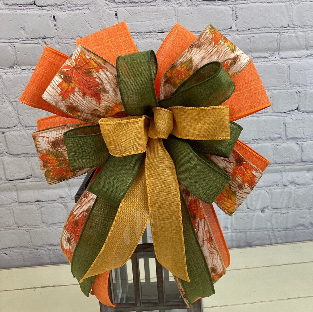 Decorative Fall Bow for Wreath; Lantern; or Door Hanger, Autumn Bow for ...