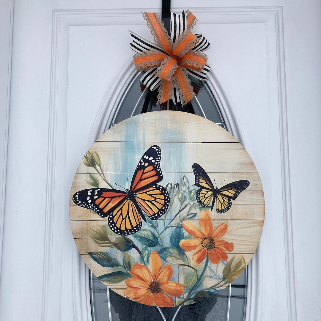 Butterfly Door Hanger Monarch Butterfly Front Door Decor Spring/summer ...