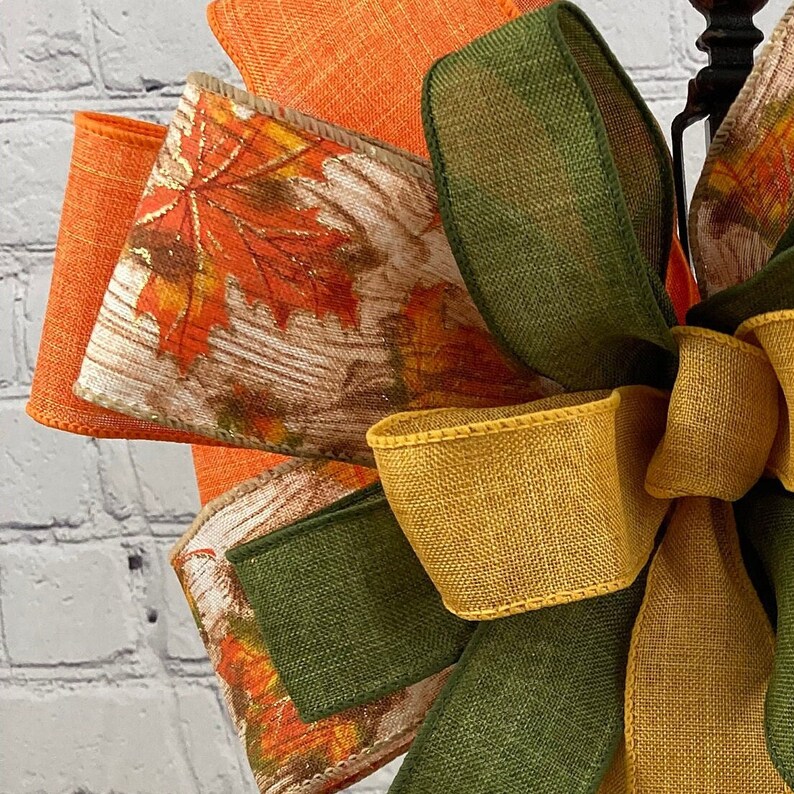 Decorative Fall Bow for Wreath; Lantern; or Door Hanger, Autumn Bow for ...