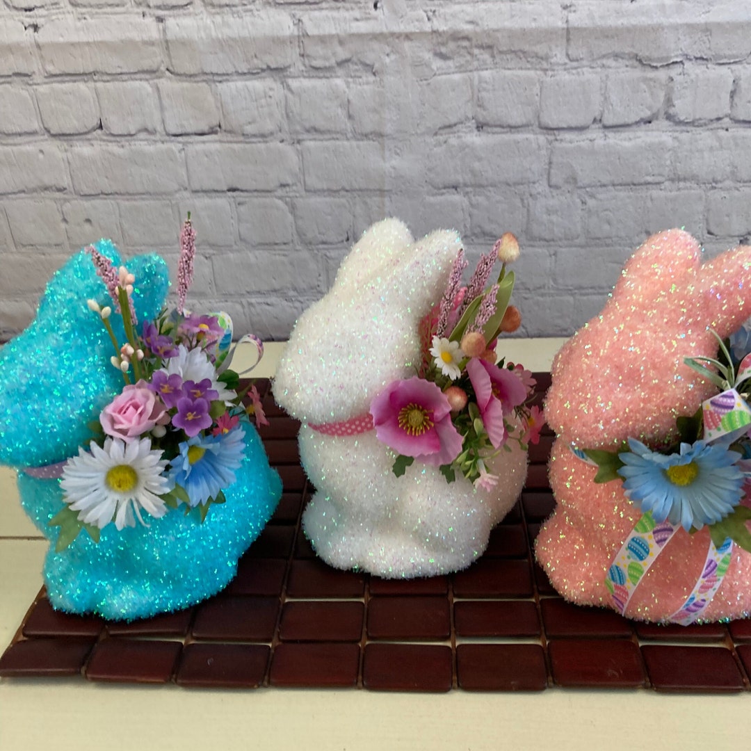 Bunny Rabbit Flower Arrangement, Easter Bunny Table Decoration, Spring ...