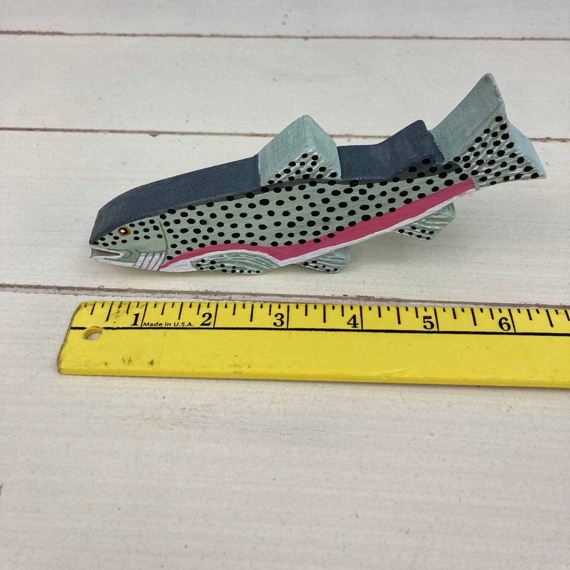 Small Curved Rustic Rainbow Trout Hand Carved and Painted - Etsy