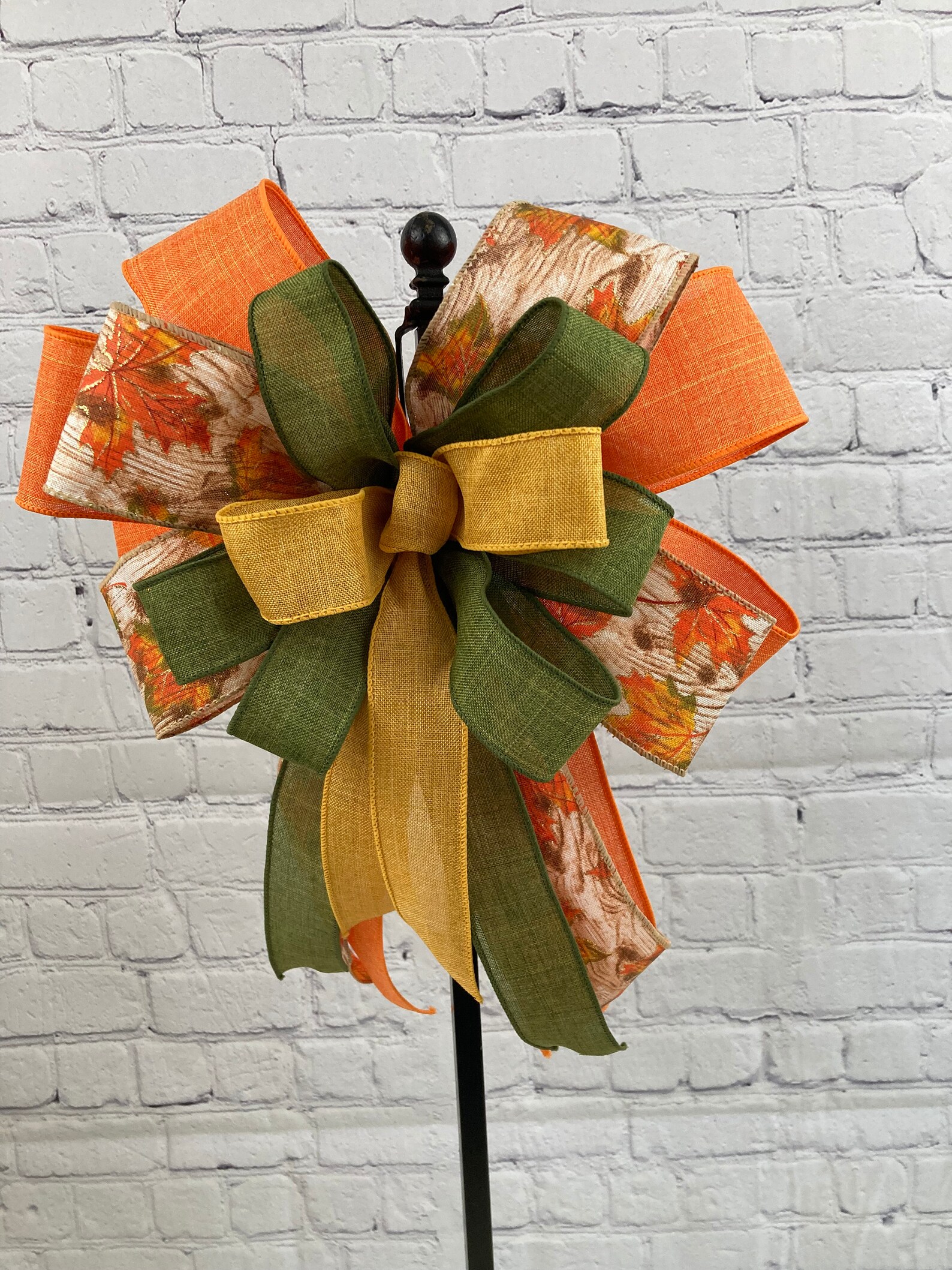 Decorative Fall Bow for Wreath; Lantern; or Door Hanger, Autumn Bow for ...