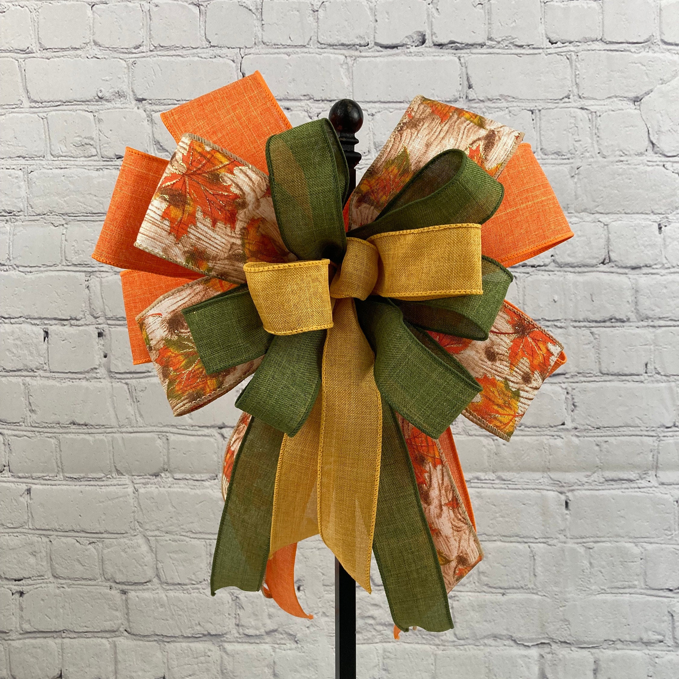 Decorative Fall Bow for Wreath; Lantern; or Door Hanger, Autumn Bow for ...
