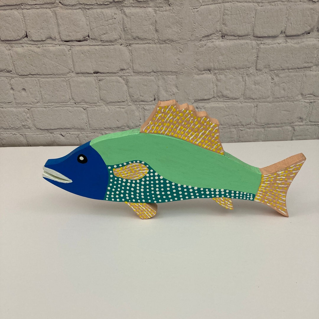 Whimsical Wooden Fish; Hand Painted Brightly Colored Fish, Patio or ...