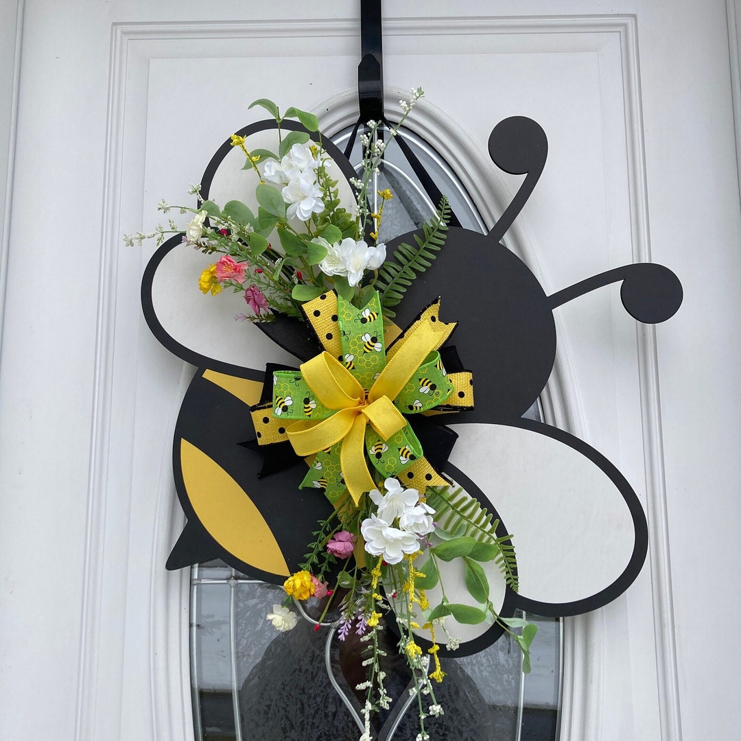 Bumblebee Door Hanger Front Door Decor Bee Wreath/swag Bee Front Door ...